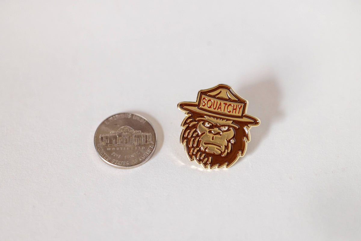 Enamel Pin, Squatchy | Collectible Bigfoot Lapel Pin – basecamp board ...